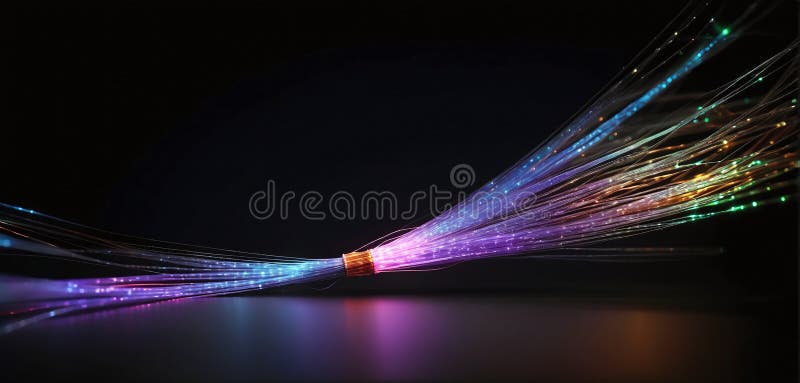 Colorful Depiction of Optical Fiber Cable or Fiber Optics Stock ...