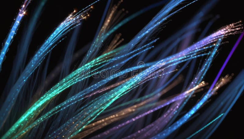 Colorful Depiction of Optical Fiber Cable or Fiber Optics Stock ...