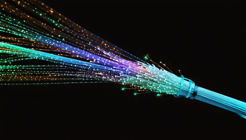 Colorful Depiction of Optical Fiber Cable or Fiber Optics Stock ...
