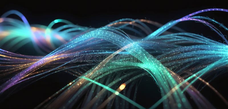 Colorful Depiction of Optical Fiber Cable or Fiber Optics Stock ...