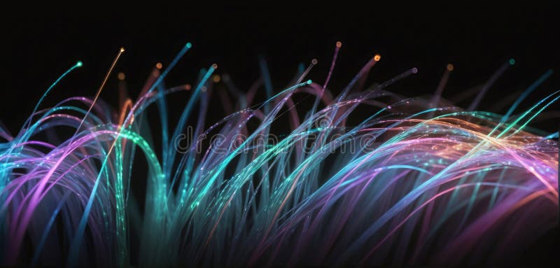 Colorful Depiction of Optical Fiber Cable or Fiber Optics Stock ...