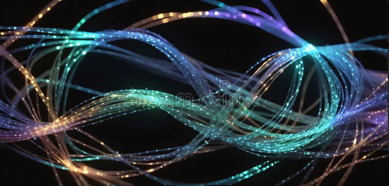Colorful Depiction of Optical Fiber Cable or Fiber Optics Stock ...