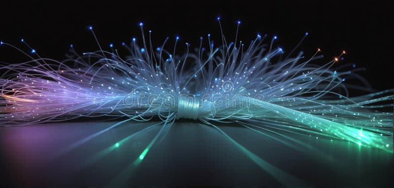 Colorful Depiction of Optical Fiber Cable or Fiber Optics Stock ...