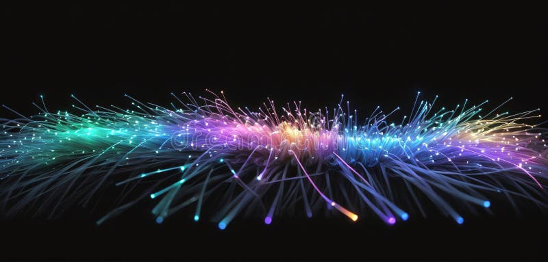 Colorful Depiction of Optical Fiber Cable or Fiber Optics Stock ...