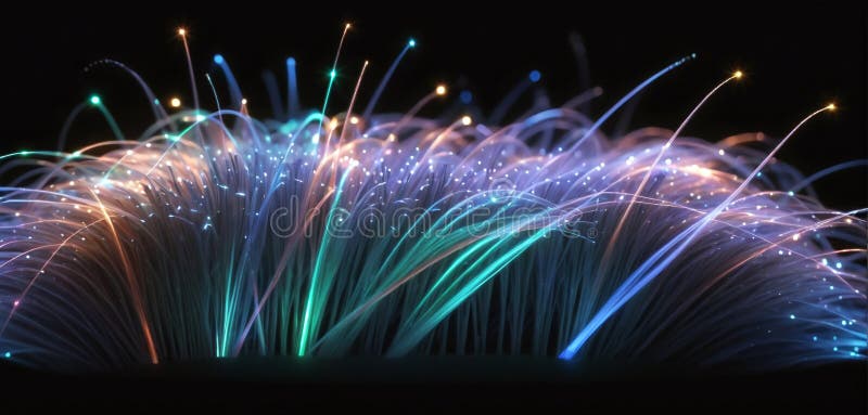 Colorful Depiction of Optical Fiber Cable or Fiber Optics Stock ...