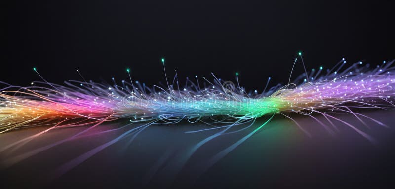 Colorful Depiction of Optical Fiber Cable or Fiber Optics Stock ...
