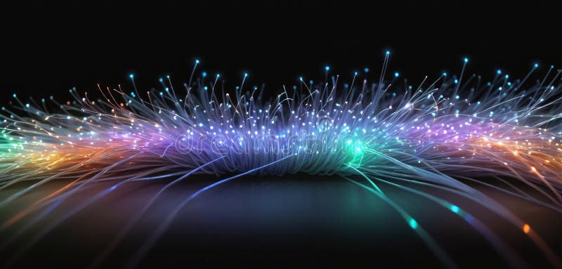 Colorful Depiction of Optical Fiber Cable or Fiber Optics Stock ...