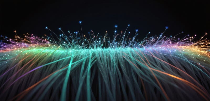 Colorful Depiction of Optical Fiber Cable or Fiber Optics Stock ...