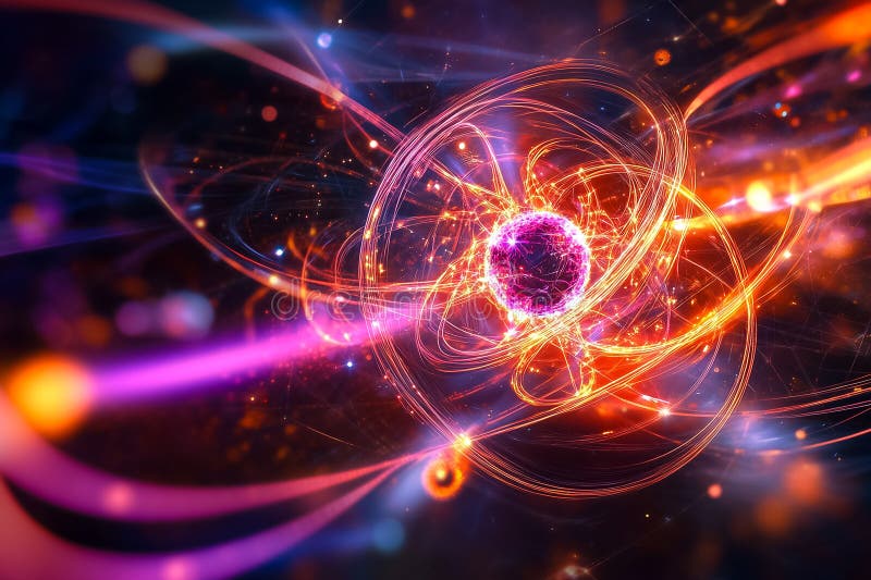 Colorful Depiction of Quantum Computing Elements Showcasing Particle ...