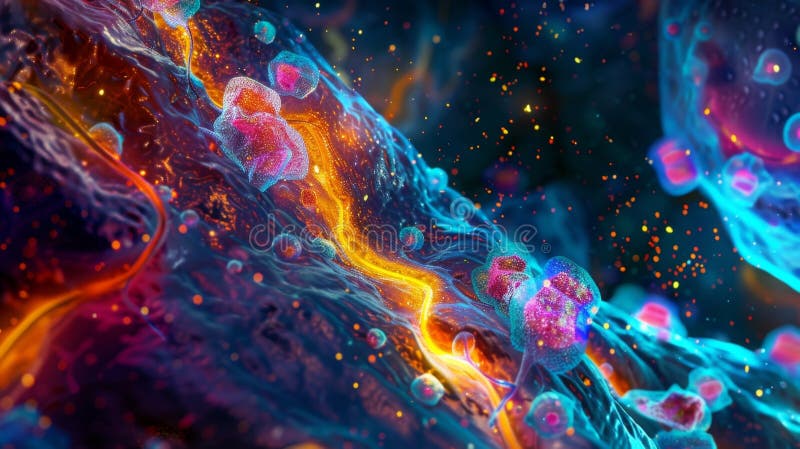 Colorful Depiction of Synaptic Vesicles Being Engulfed by Endocytic ...