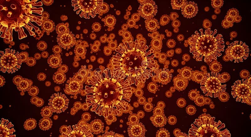 Colorful Depiction of Viruses Under Magnification Showcasing Viral ...