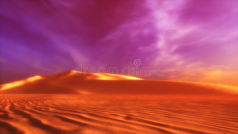Colorful Desert Landscape 3d Rendering Stock Illustration ...