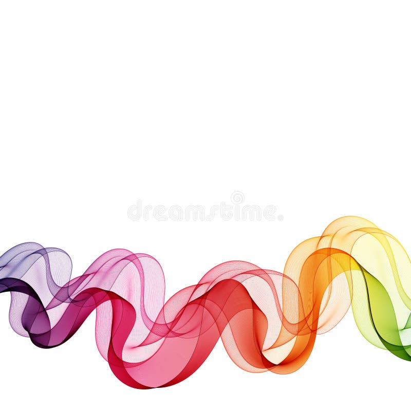 Colorful Design Element Gradient Wave Line Isolated on White Background ...