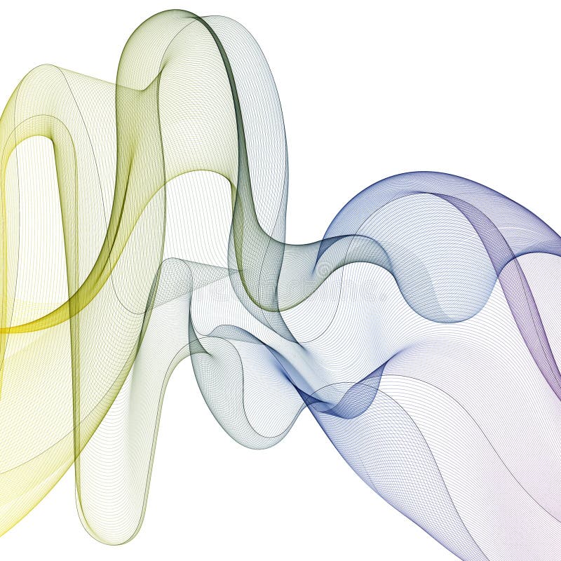 Colorful Design Element Gradient Wave Line Isolated on White Background ...