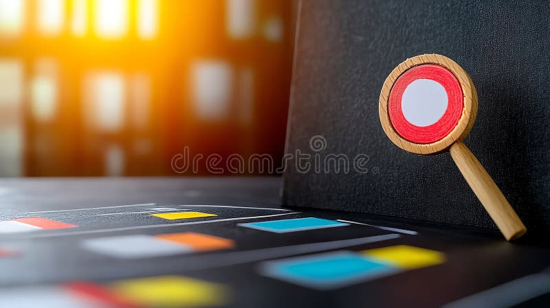 Colorful Design Elements with a Magnifying Symbol, Perfect for Creative ...