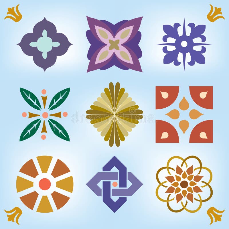 Colorful design elements stock vector. Illustration of classic - 43336318