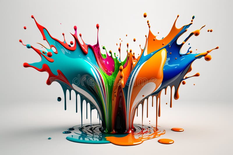 This Colorful Design Features a Rainbow Wave and Multicolor Paint ...