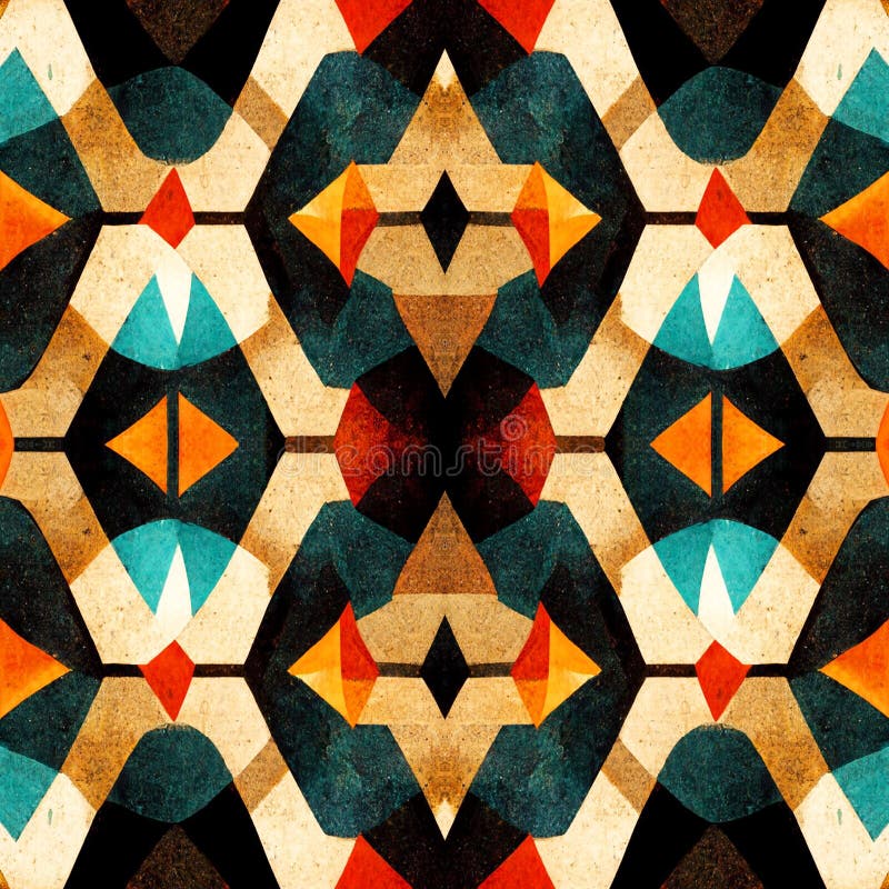 Colorful Design of a Mexican Talavera Seamless Pattern Tile Stock ...