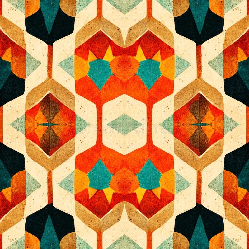 Colorful Design of a Mexican Talavera Seamless Pattern Tile Stock ...