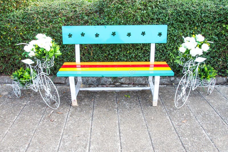 Colorful design park bench stock image. Image of design - 40279717