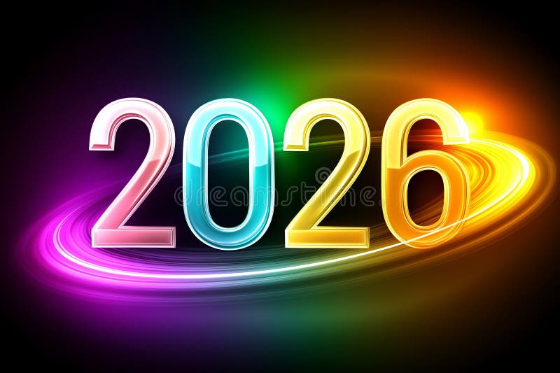 Colorful 2026 Design Representing a Bright Future with Vibrant Colors ...