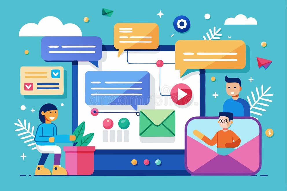 Colorful Design Showcasing Customizable Messages with Users ...