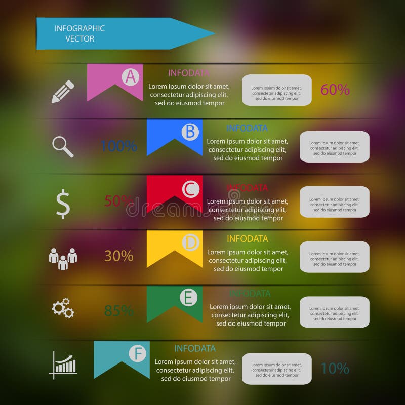 Colorful Design for Workflow Layout Diagram Number Option Stock Vector ...