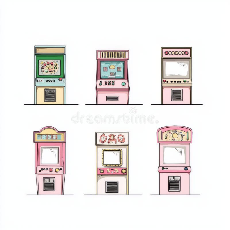 Colorful Arcade Game Machine Designed Entertainment Gaming Stock Photos ...