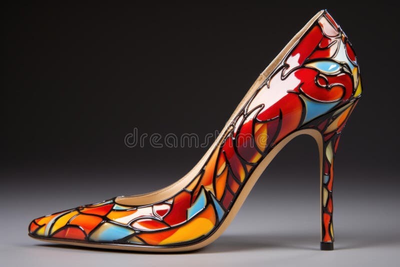 Colorful Designer High Heel Shoe on Gradient Background Stock Photo ...