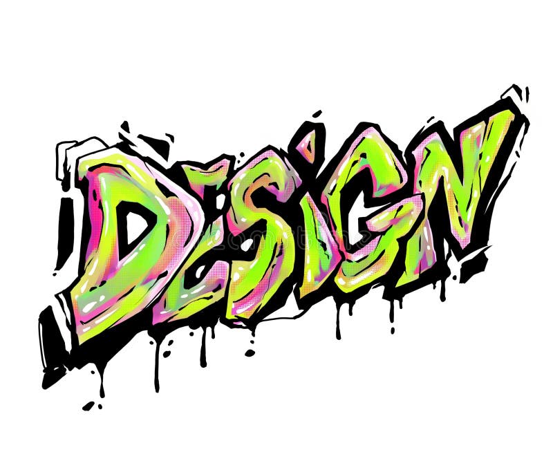 Colorful Desing Text in Graffiti Style Hand Drawing Illustration ...