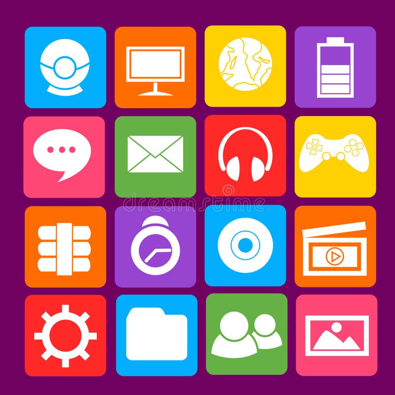 Colorful Desktop Blue Icon stock vector. Illustration of blue - 37563674