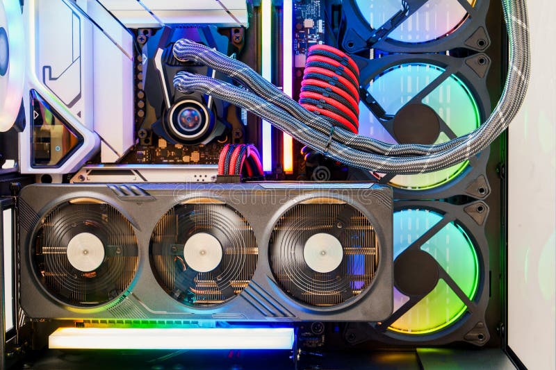 A Colorful Desktop Computer with a Transparent Side Panel Revealing ...