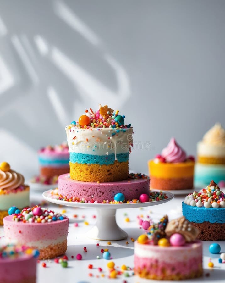 Colorful Desserts with Toppings and Sprinkles Stock Photo - Image of ...