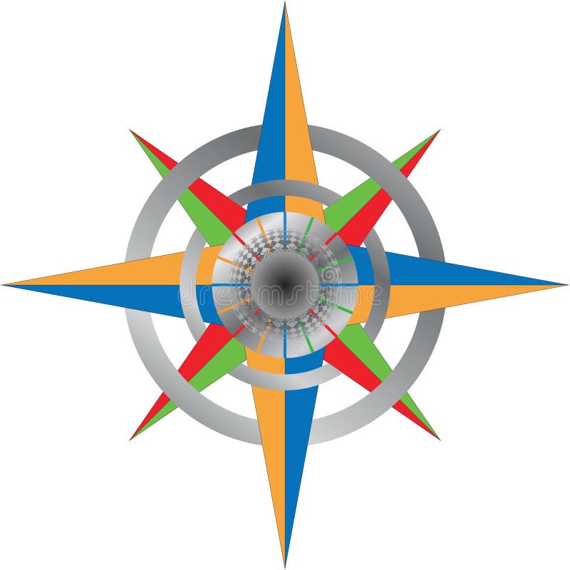 World map with compass stock vector. Illustration of earth - 2336360