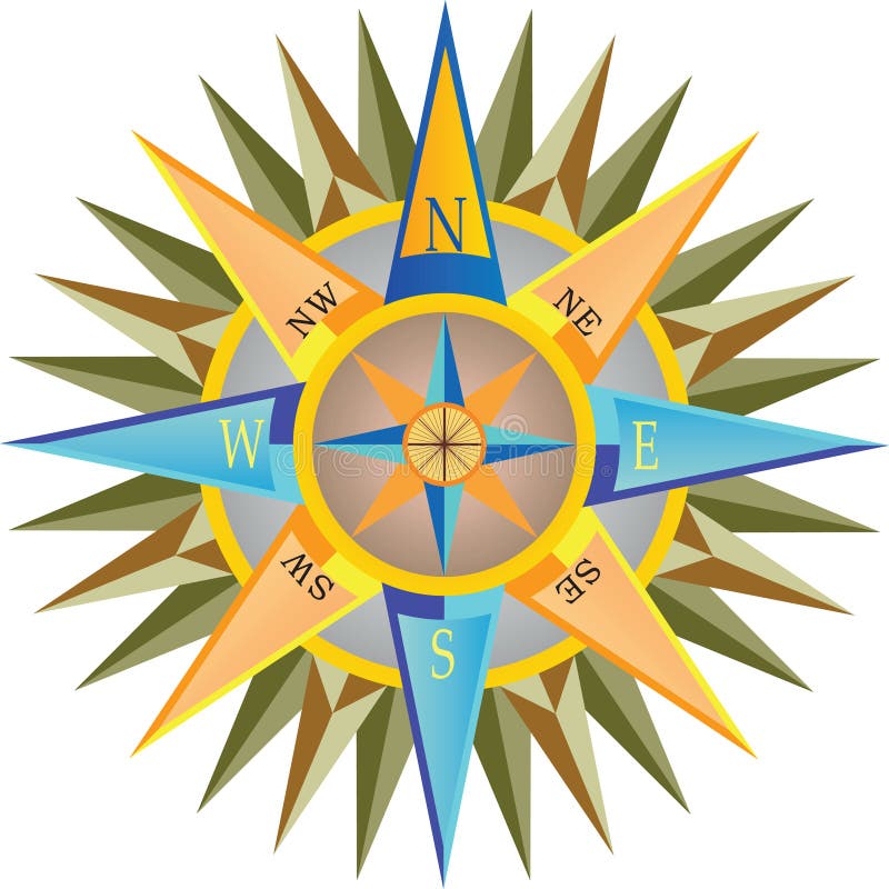 World map with compass stock vector. Illustration of earth - 2336360