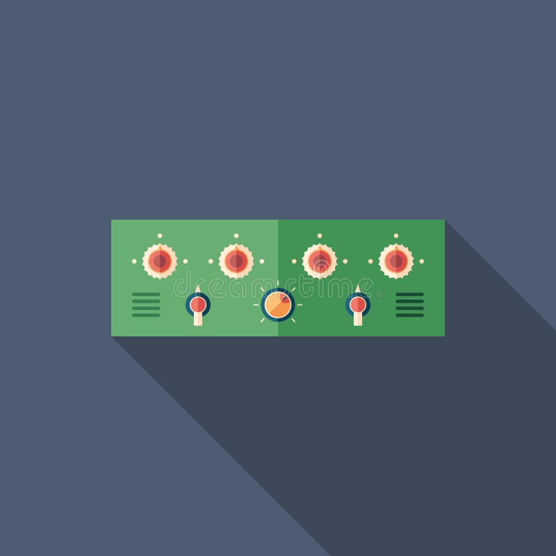 Sound Compressor Flat Square Icon with Long Shadows. Stock Vector ...