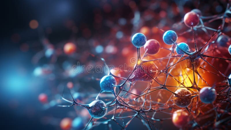 Colorful Detailed View of Molecule. Scientific Image of Cell Membrane ...