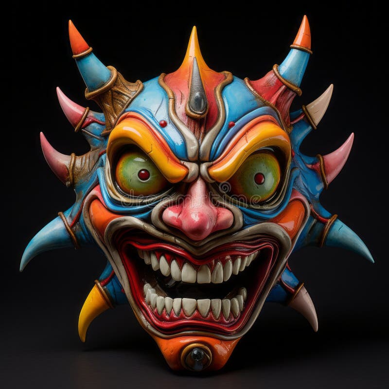 Colorful Devil Mask Inspired by Ancient Chinese Art and Comic Books ...