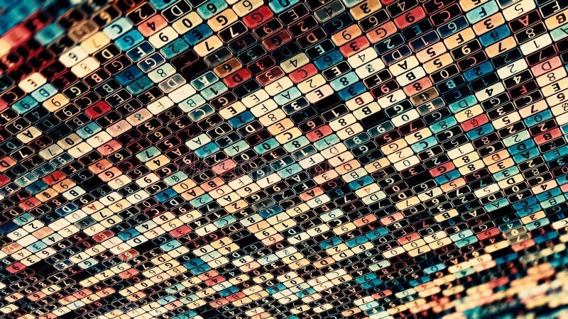 Changing Digital Data in Database. Animation. Large Database Distributed Across Cells with ...