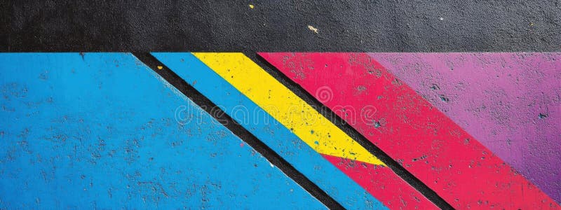 Colorful Diagonal Stripes on Pavement Create Vibrant Pattern, Abstract ...