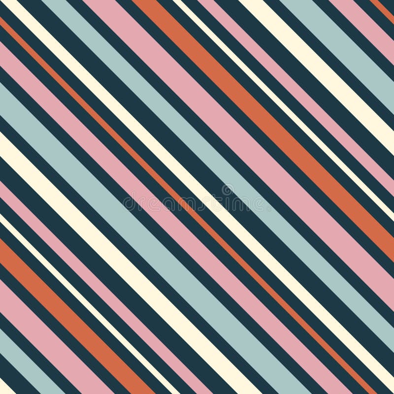 Colorful Diagonal Stripes Seamless Pattern. Simple Vector Texture with ...