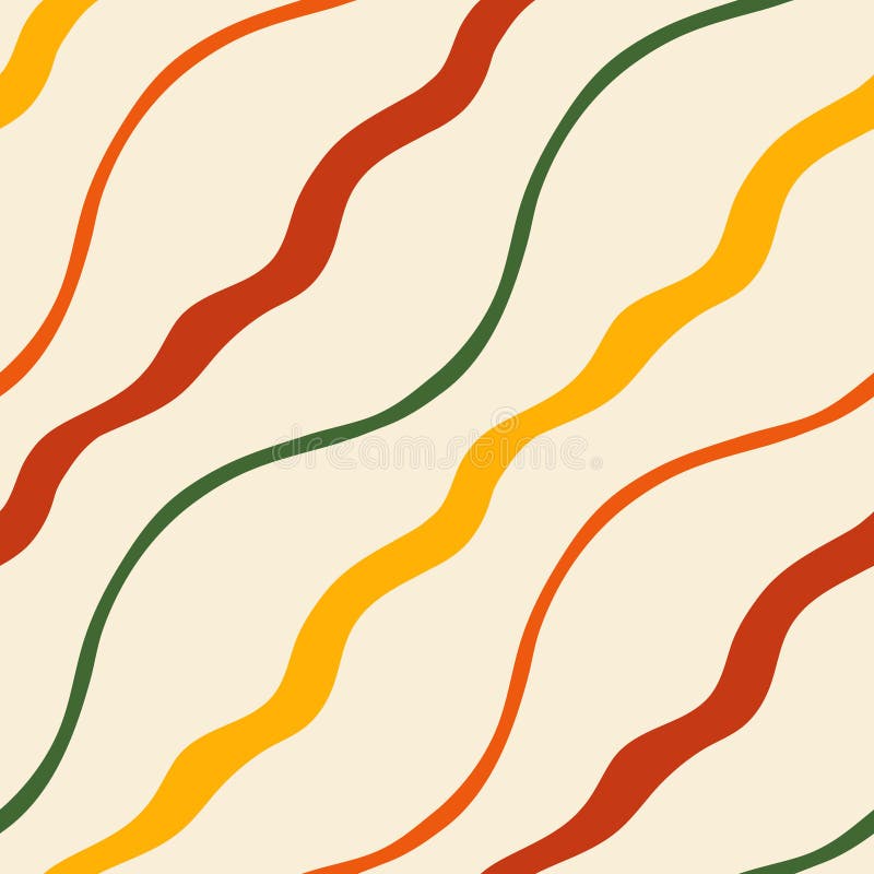 Colorful Diagonal Wavy Stripes Vector Seamless Pattern. Modern Minimal ...