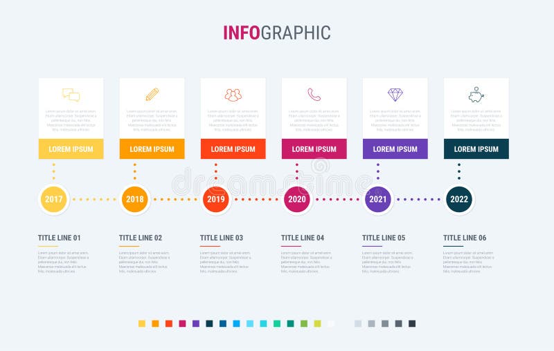 Infographic Template. 6 Steps Square Design with Beautiful Colors ...