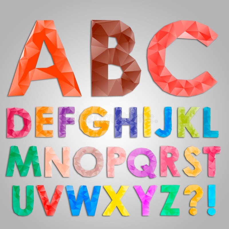 Geometric Shapes Alphabet Letters Stock Vector - Illustration of ...