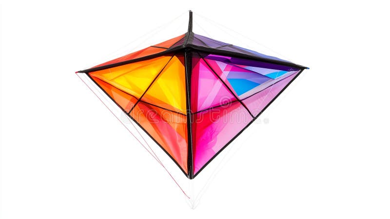 Colorful Diamond Kite Isolated on White Background Stock Image - Image ...