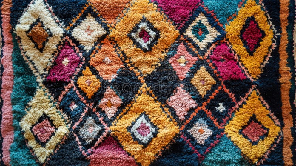 Colorful Diamond Pattern Handmade Rug Texture Stock Illustration ...