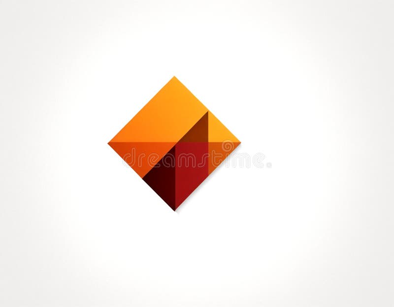Abstract Geometric Design Featuring an Orange and Red Diamond Shape on ...