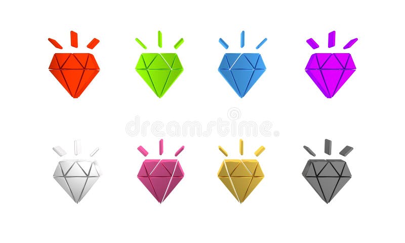 Colorful Diamond Teeth Icon Isolated on White Background. Minimalism ...