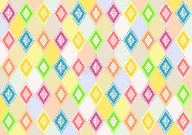 Colorful Diamonds and Diamonds Filled with Different Pattern Stock ...