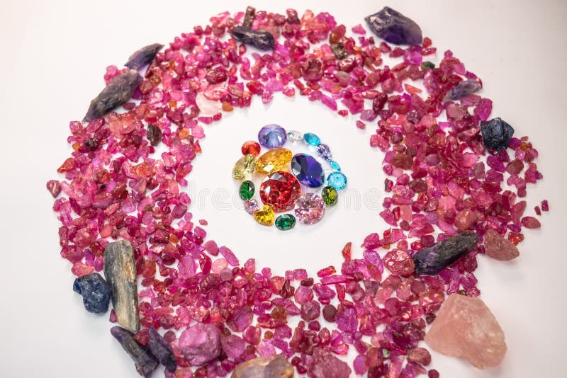 Colorful Diamonds in Different Size and Many Shape Stock Image - Image ...